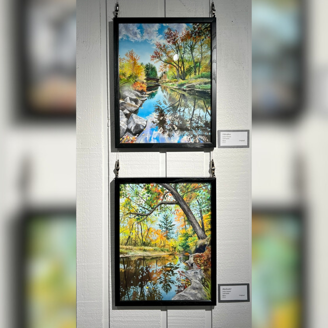 Blackwater: Pastel landscape, forest river scene, Jackie Hanson ...